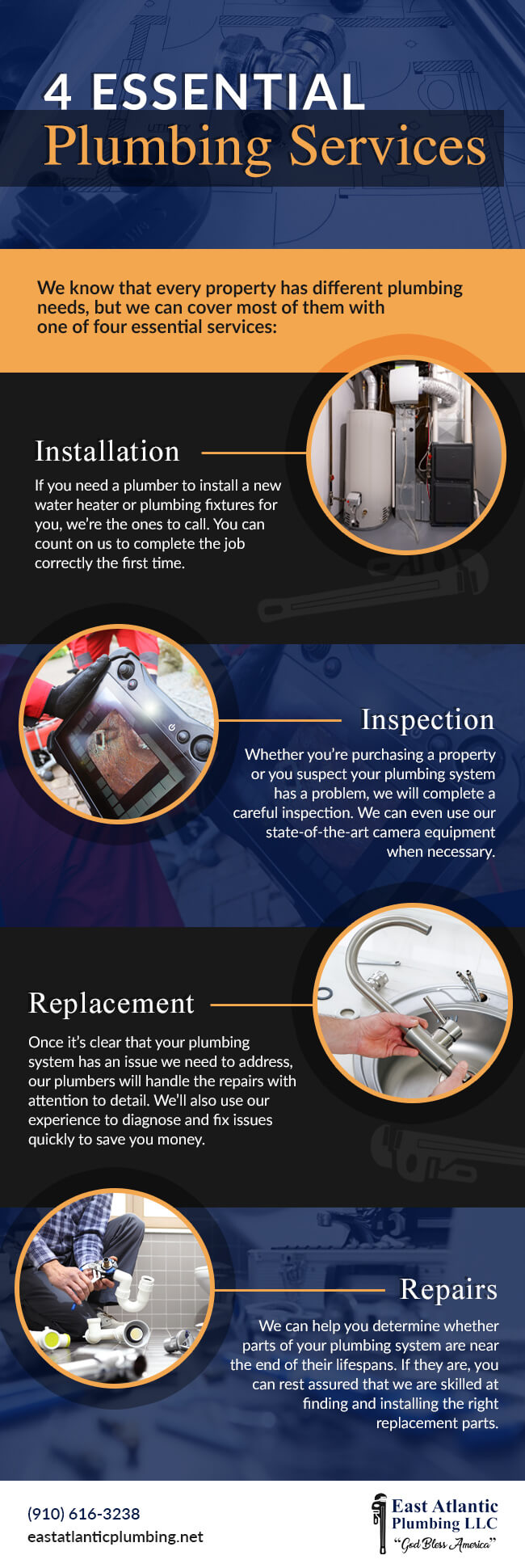 4 Essential Plumbing Services [infographic] | East Atlantic Plumbing LLC